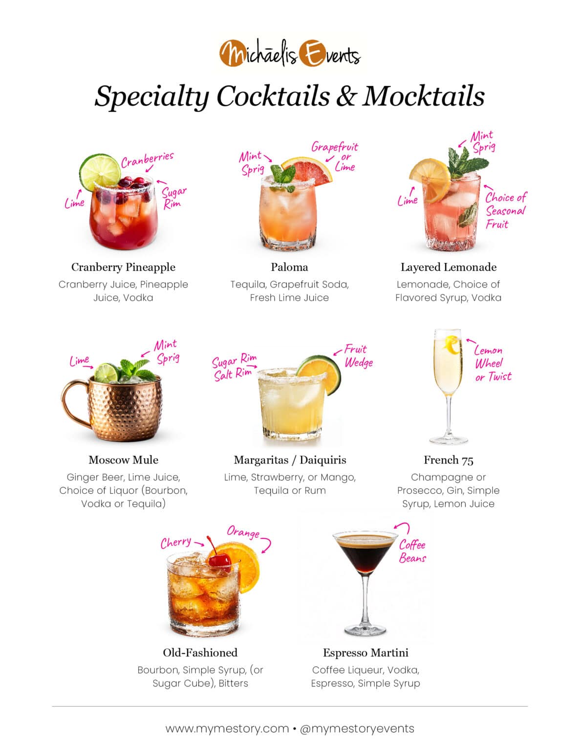 Specialty Cocktails & Mocktails